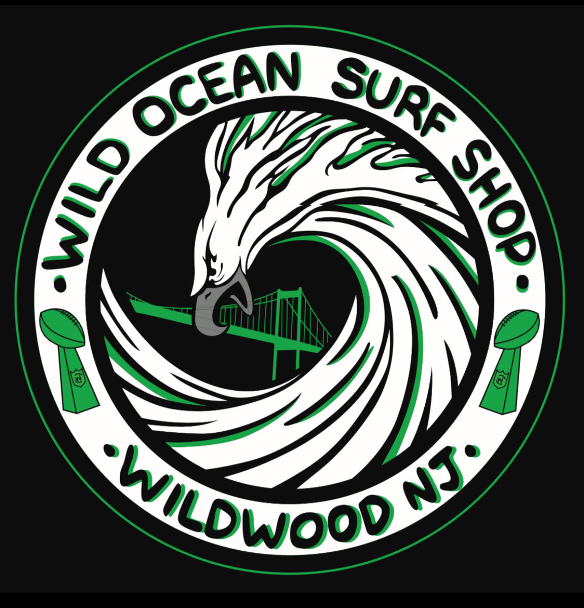 Eagles Wave Hoodie (Black) – Wild Ocean Surf Shop